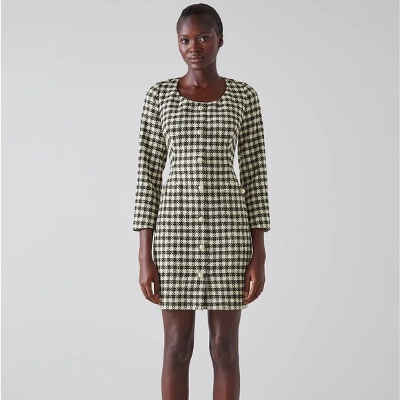 LK Bennett | Dresses | Lk Bennett Tweed Dress In Checker Patterns ...